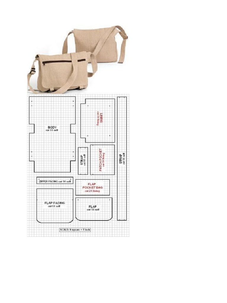 Exemple D'un Sac Avec Patron (Pinterest) | PDF