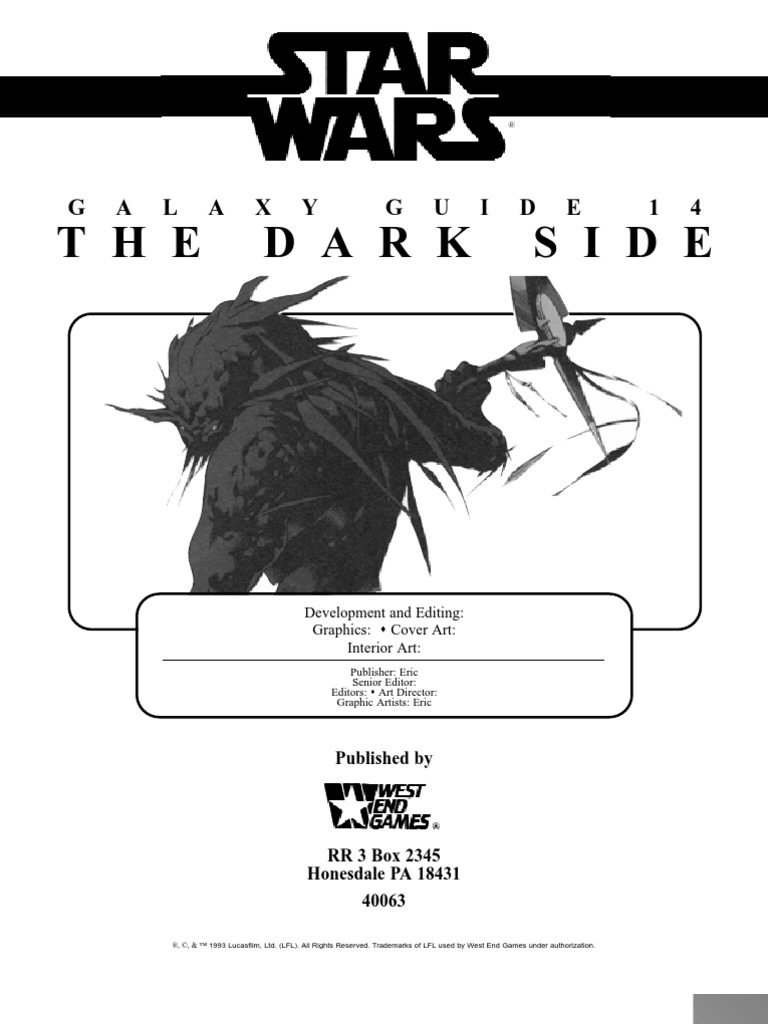 Star Wars D6 - Galaxy Guide 14 - Dark Side | PDF | Galactic Empire ...