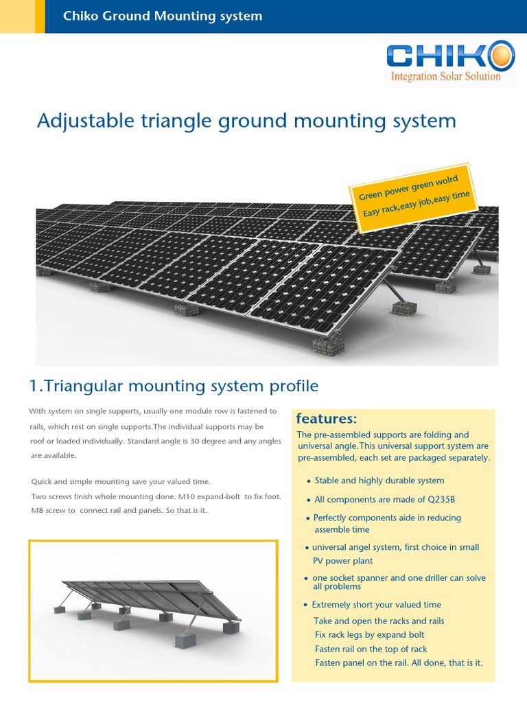 CHIKO Solar System Manuals Concrete Roof Open Field | PDF | Screw | Roof
