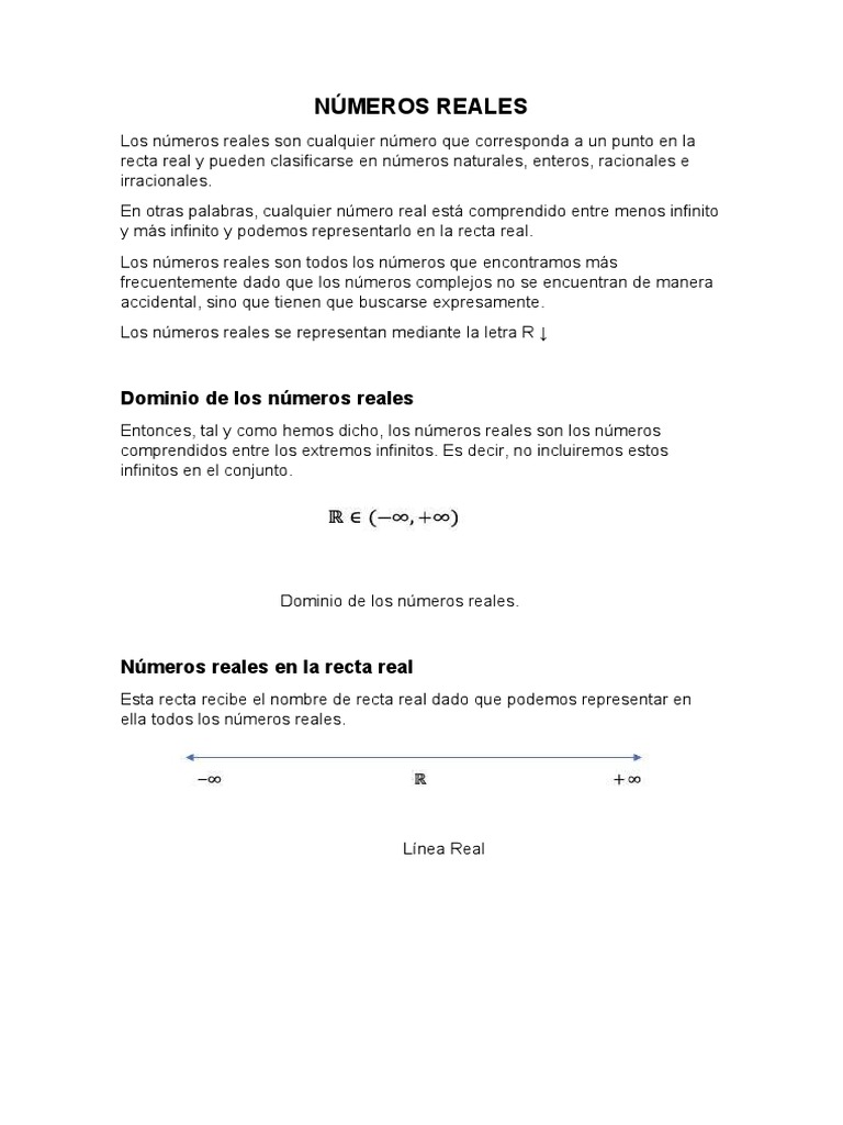 Números Reales y Recta Numérica | PDF