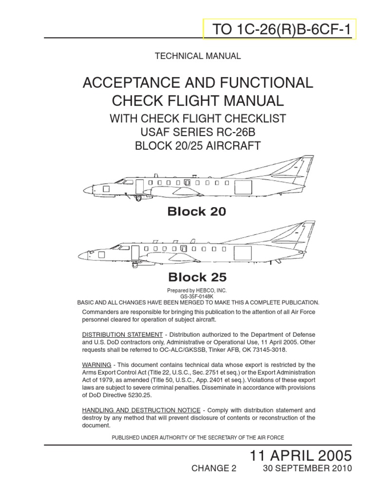 Functional Check Flight Usaf 1C-26 (R) B-6CF-1 | PDF | Flight Control ...