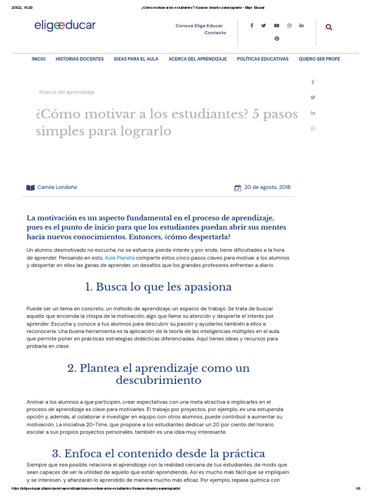 ¿Cómo Motivar A Los Estudiantes - 5 Pasos Simples para Lograrlo - Elige ...
