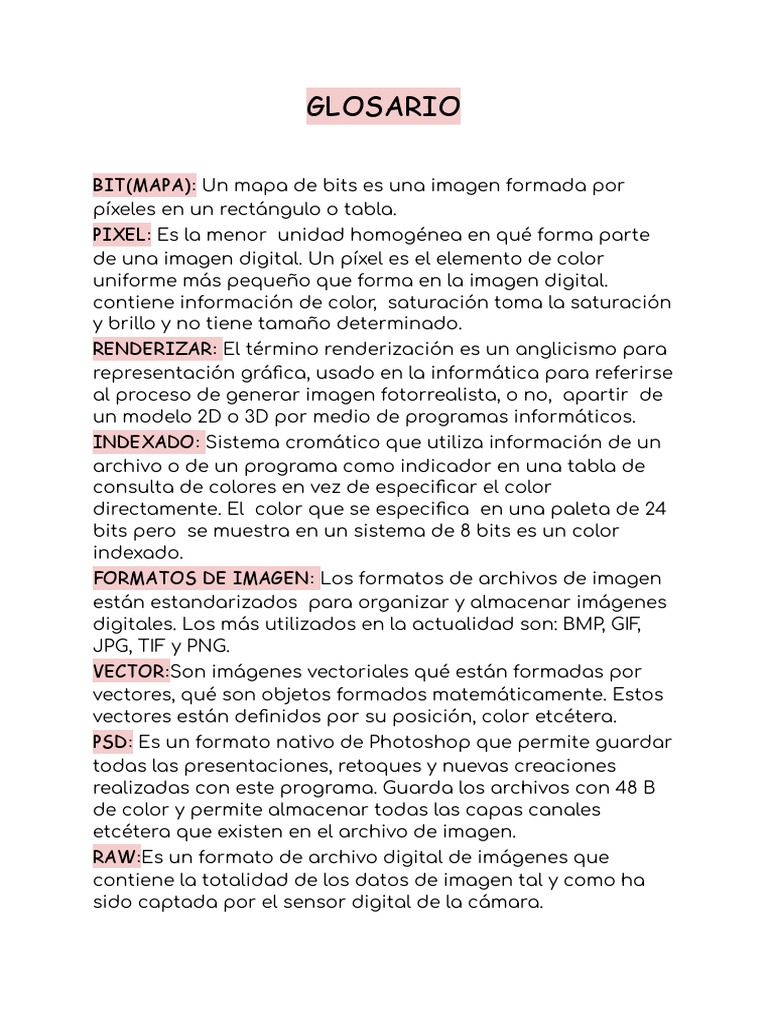 Glosario Act | PDF | Informática | Imagen