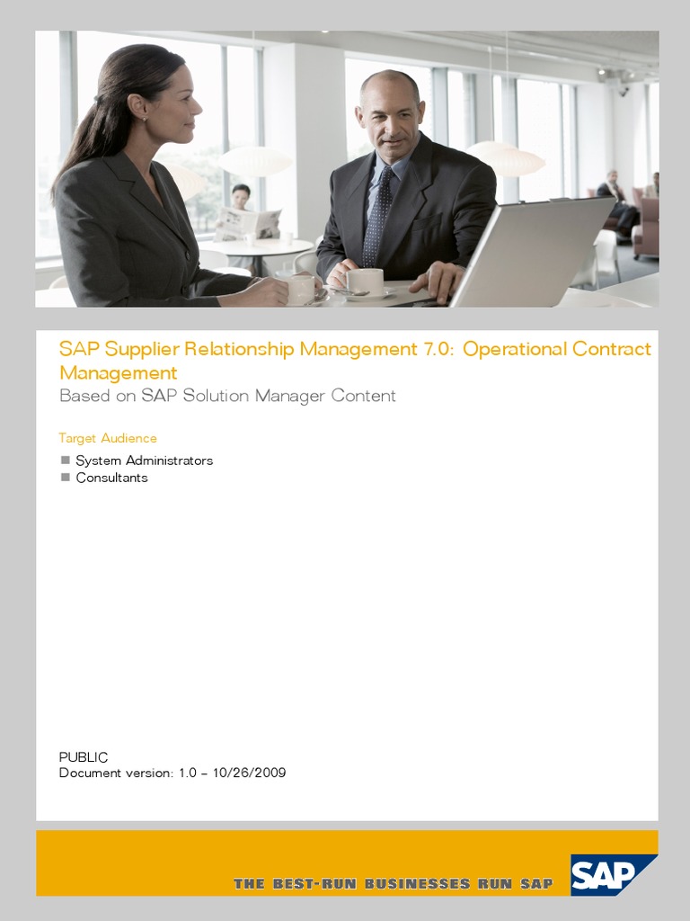 SAP SRM 7.0 Operational Contract Management | PDF