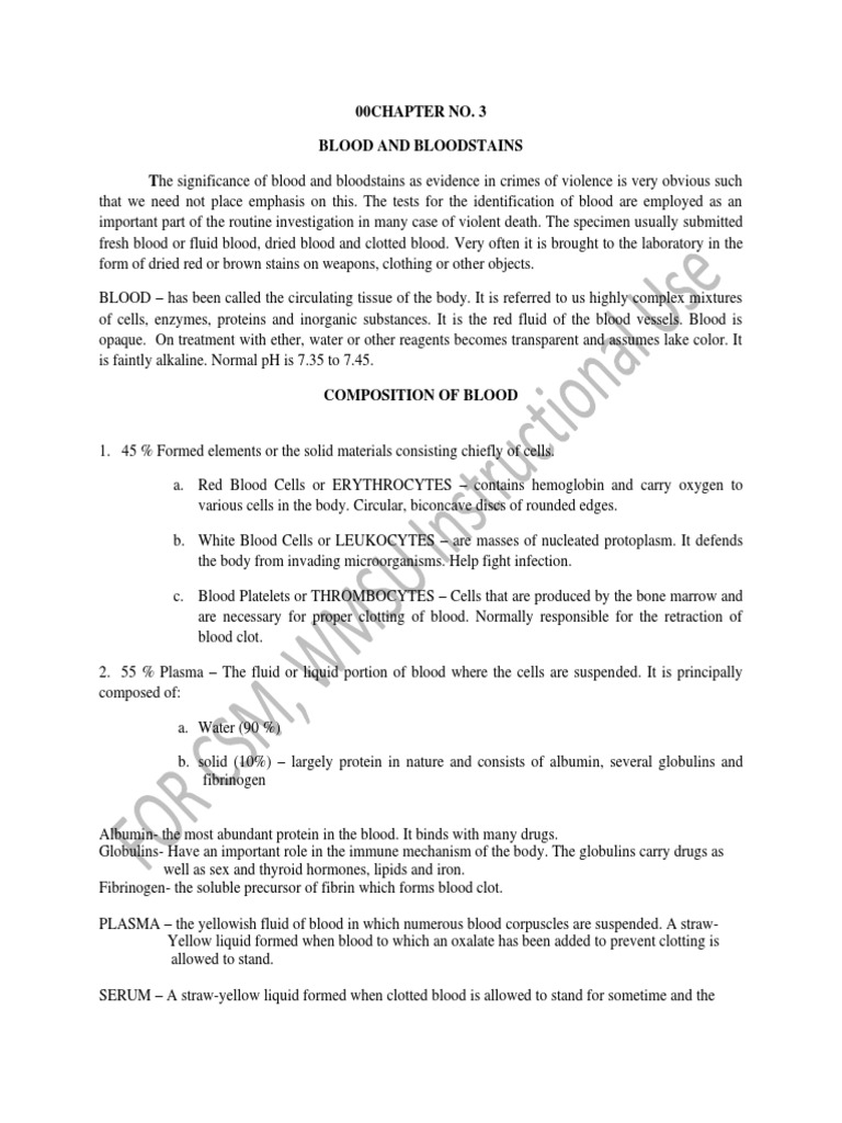 CHAPTER III Blood and Blood Stains | PDF | Zygosity | Genotype