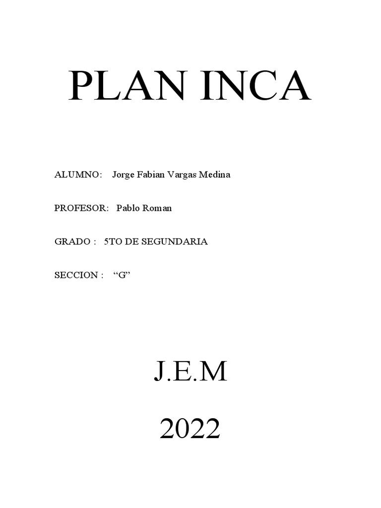 Plan Inca | PDF | Gobierno