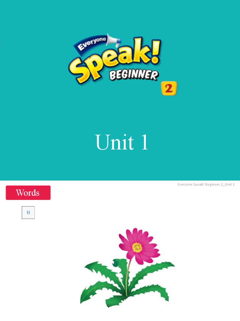 Everyone Speak! Beginner 2 - U1 | PDF | Organisms