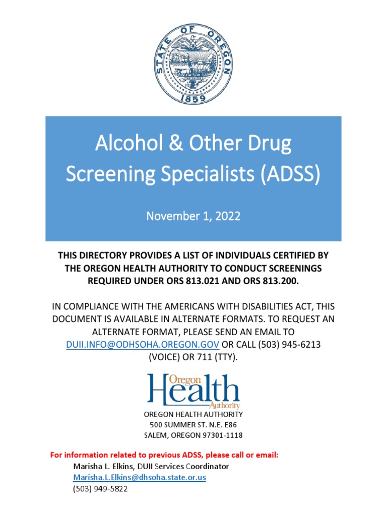 Oregon ADSS Screening Directory | PDF | Technological Change | Service ...