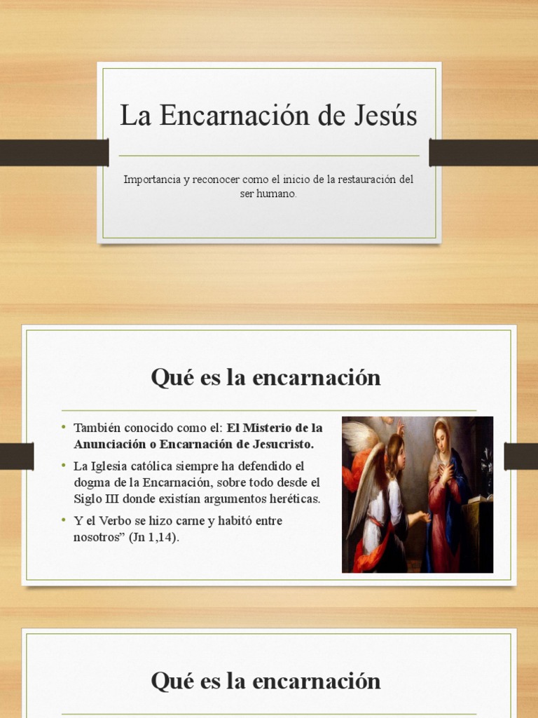 La Encarnación de Jesús | PDF | Religión y espiritualidad