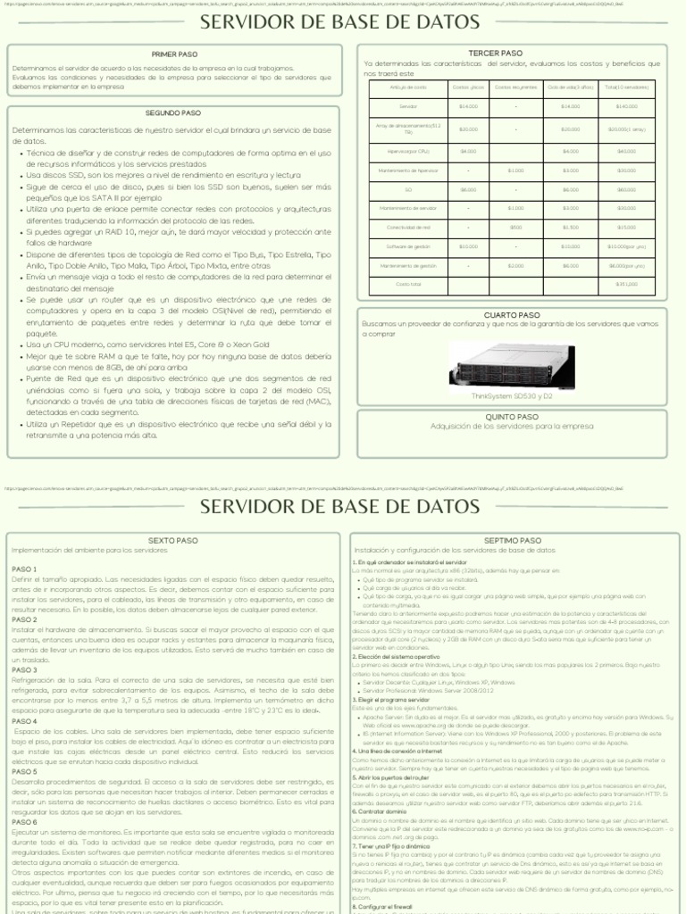 Servidor de Base de Datos | PDF | Servidor (Computación) | Red de ...