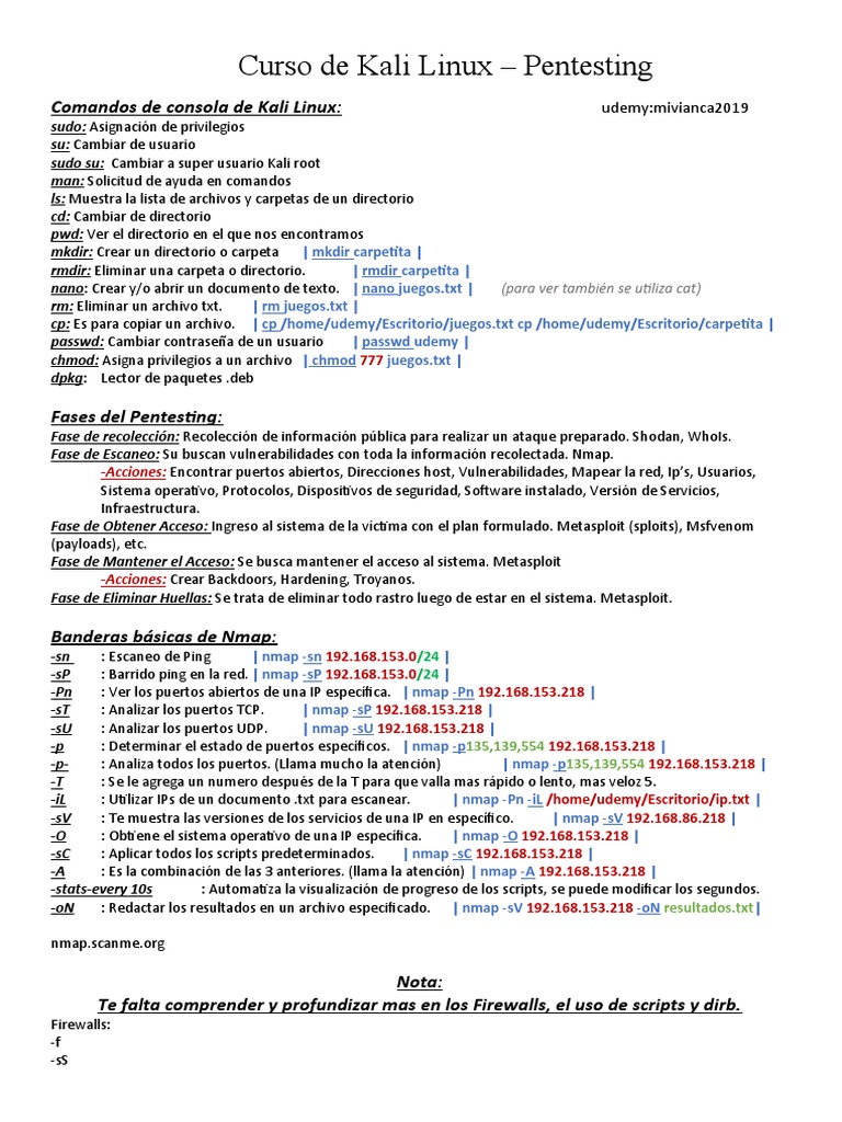 Curso de Pentesting con Kali Linux | PDF | Archivo de computadora ...