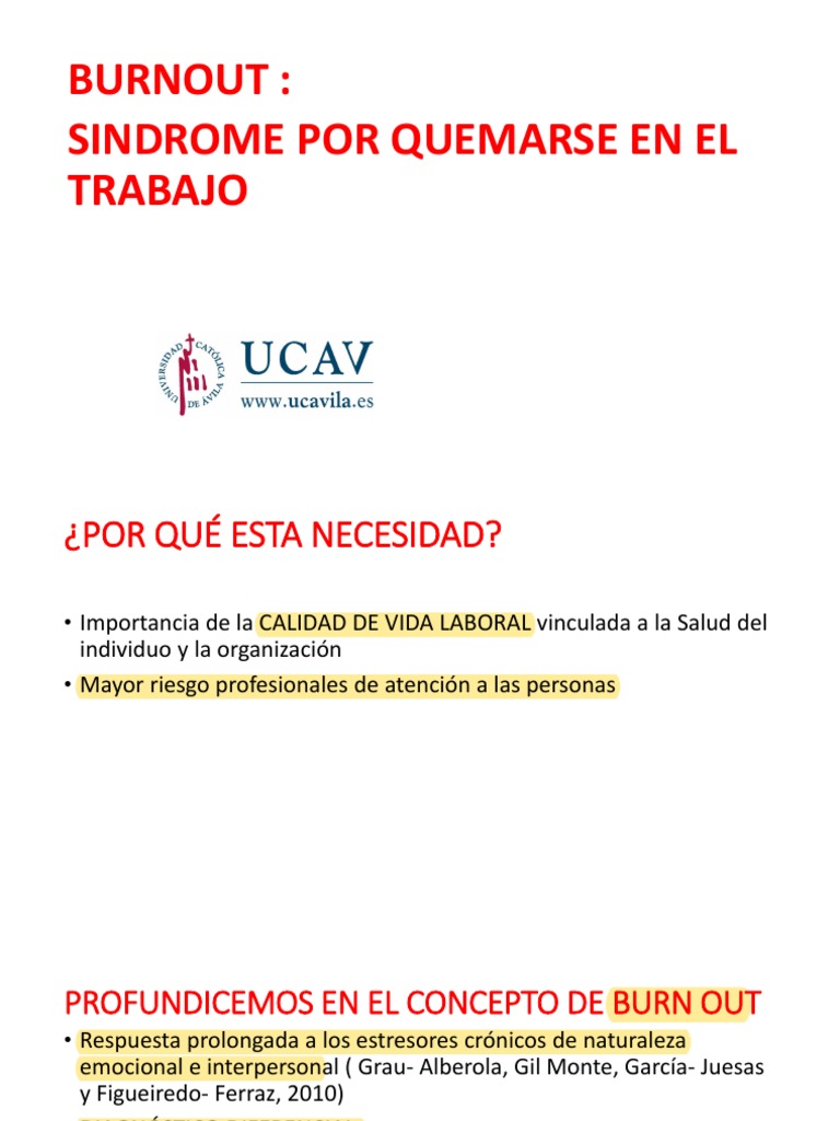 Burn Out Sindrome Por Quemarse en El Trabajo | PDF | Las emociones ...