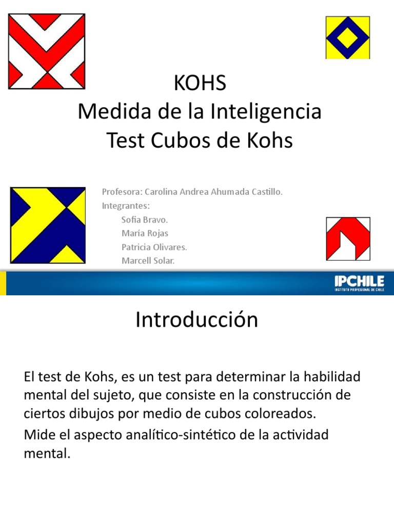 Medida de la Inteligencia con el Test de Cubos de Kohs | PDF ...