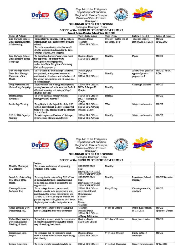 SSG Annual Action Plan (Final) | PDF