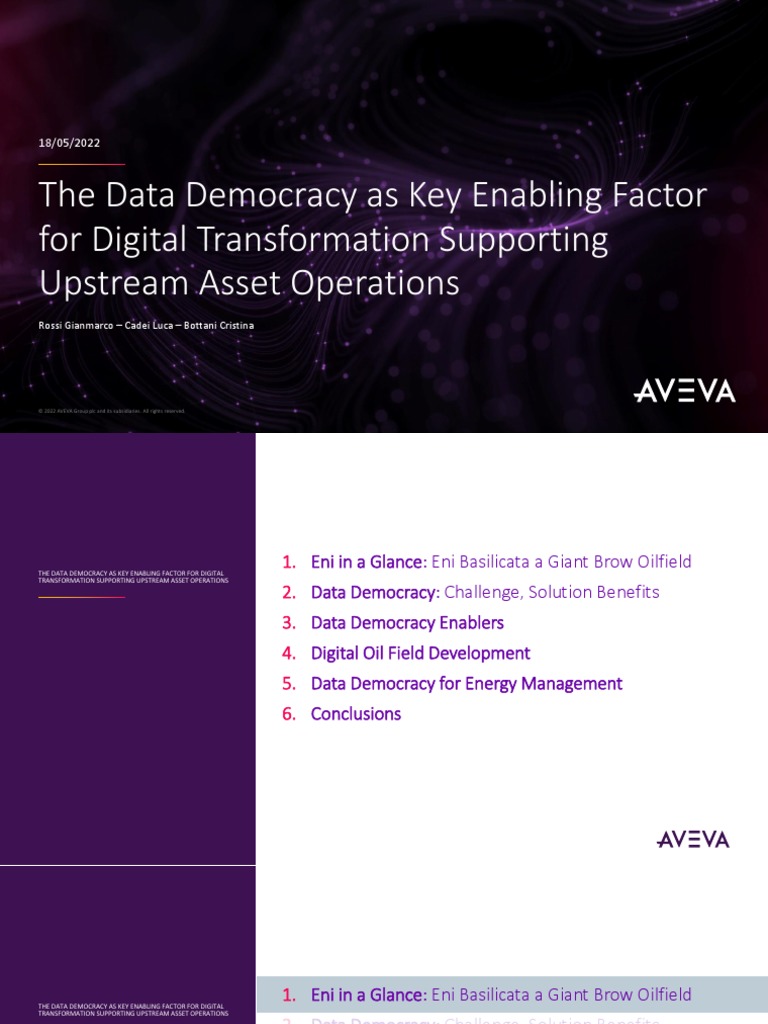 UC22EU D2OG040 Eni Rossi The Data Democracy As Key Enabling Factor | PDF | Petroleum Reservoir ...