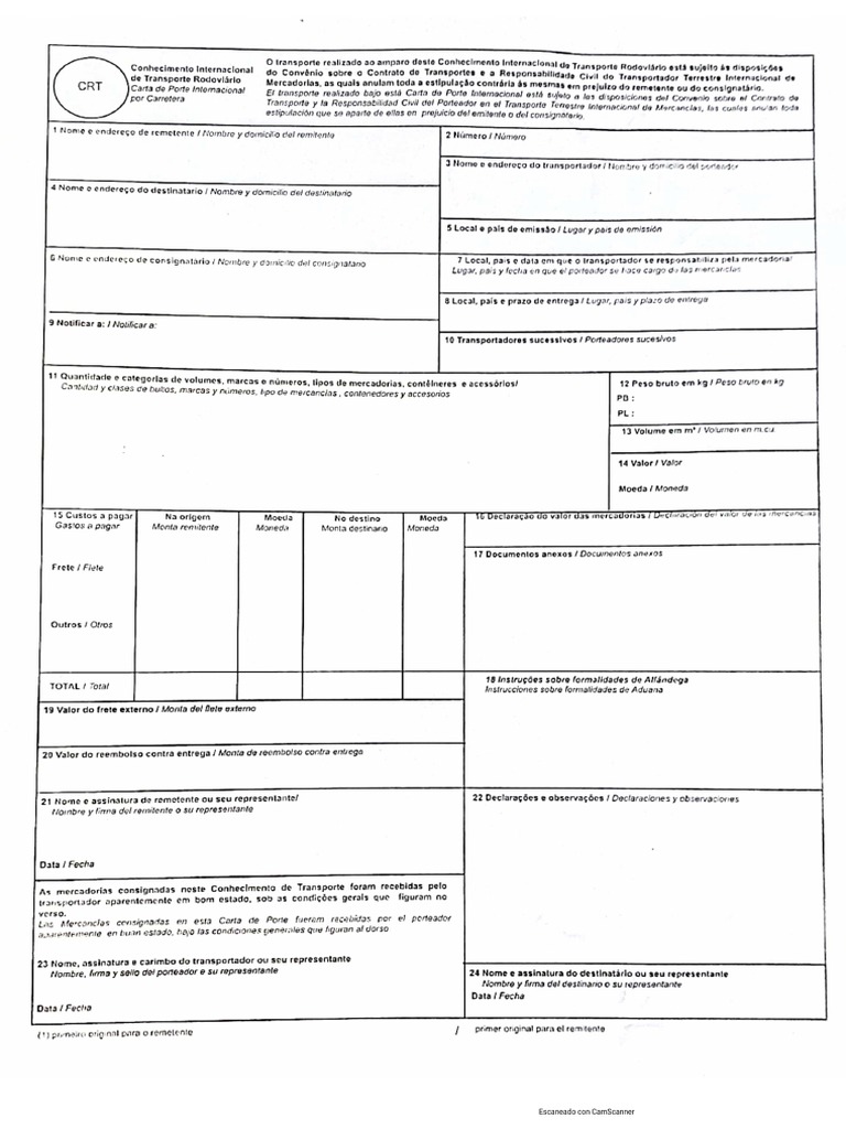 Carta de porte | PDF