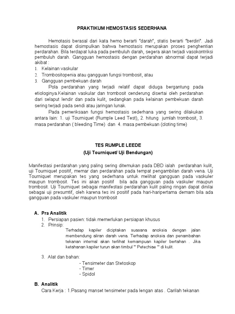 Prakt Hemostasis Sederhana | PDF | Pengembangan Diri | Kesehatan Holistik