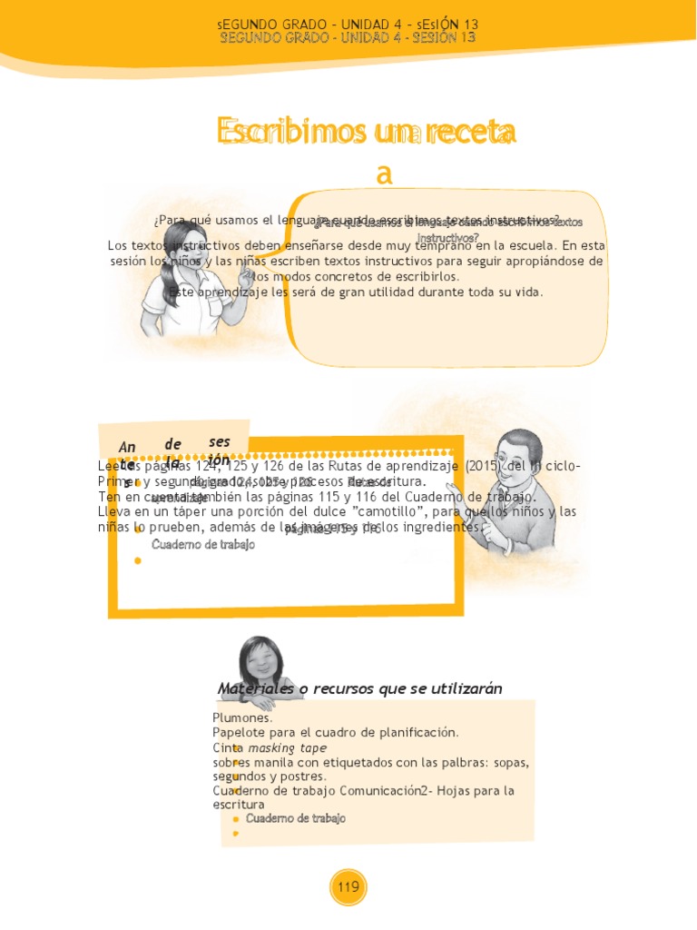 Escribiendo Recetas: Planificando y Redactando una Receta del Postre ...