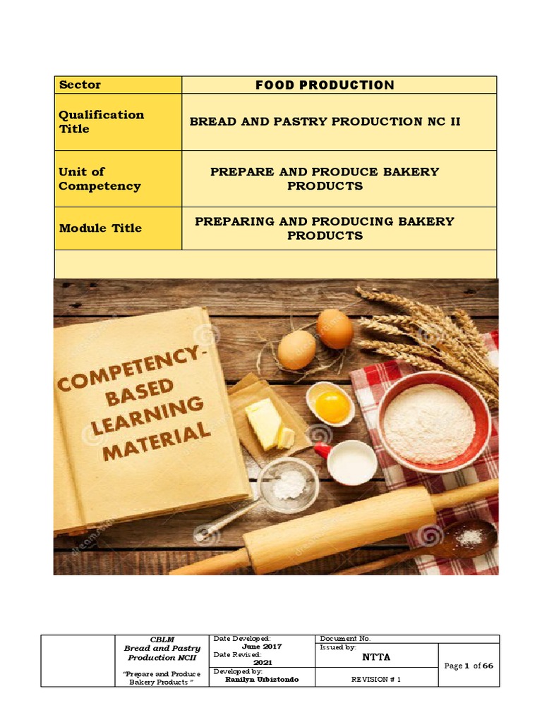 Final CBLM | PDF | Dough | Baking