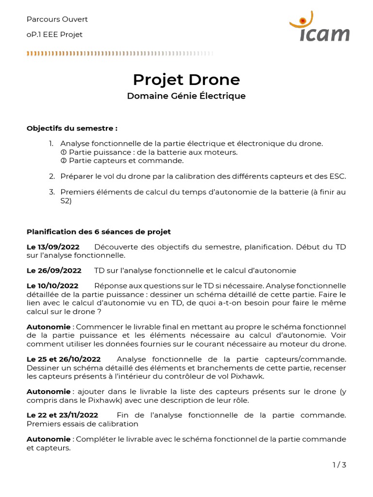 Op.1 GE Projet - 2022 | PDF | Drone