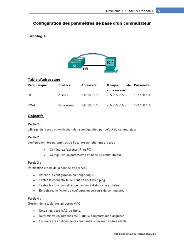 TP Config Base Switch | PDF | Adresse IP | Commutateur réseau