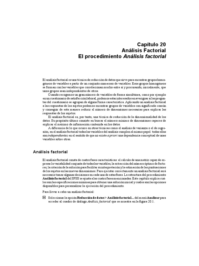 Análisis Factorial: Reducción de Datos | PDF | Correlación y ...