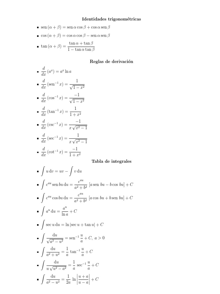 Formulario Laplace | PDF | Análisis matemático