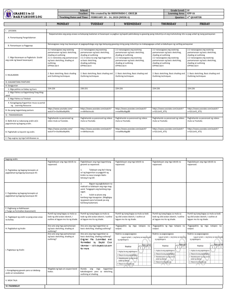 DLL - EPP 4 - Q4 Week 4 NEW | PDF