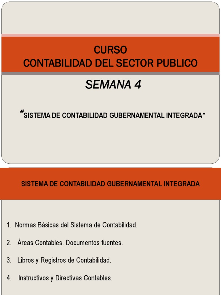 SEMANA 4 SISTEMA DE CONTABILIDAD GUBERNAMENTAL INTEGRADA CSP 2022 II (1 ...