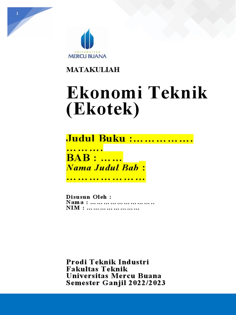 Panduan Tugas Ekotek - MK.11 | PDF