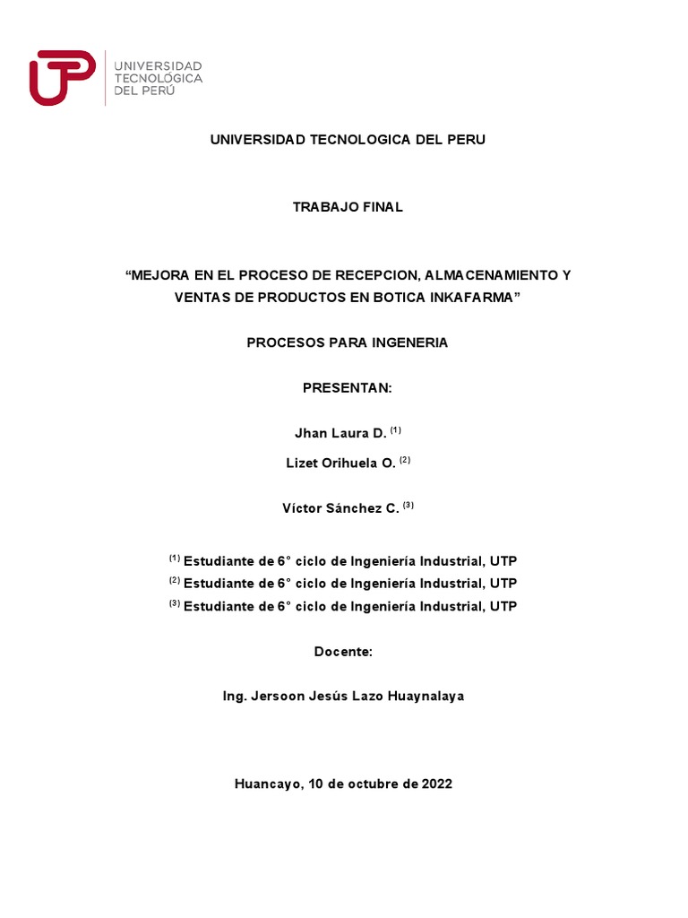 Trabajo Final - Procesos F | PDF | Farmacia | Farmacéutico