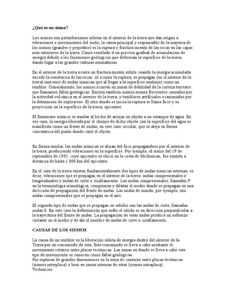 ¿Qué es un sismo? Una explicación detallada de las causas, tipos y ...