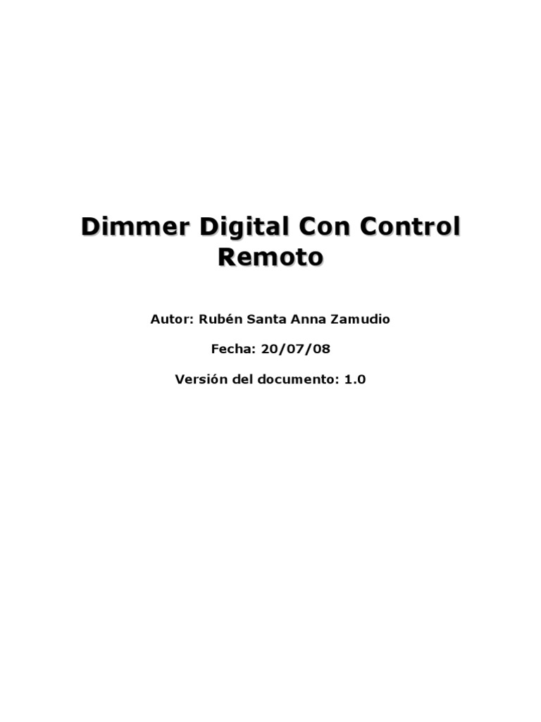 Proyecto - Dimmer Digital Con Microcontrolador PIC | PDF | Microcontrolador | Control remoto