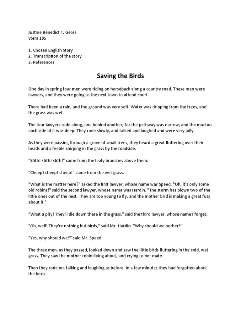 Saving The Birds | PDF