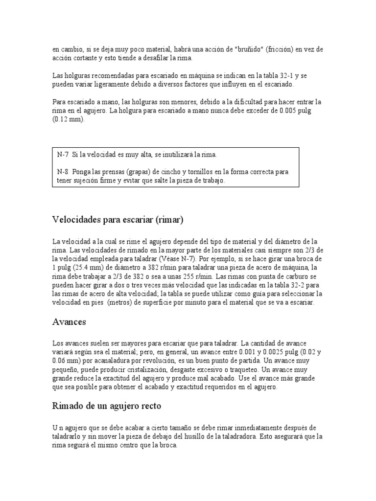 Machueleado Velocidades Ce Corte 1 | PDF | Hogar, jardinería y ...