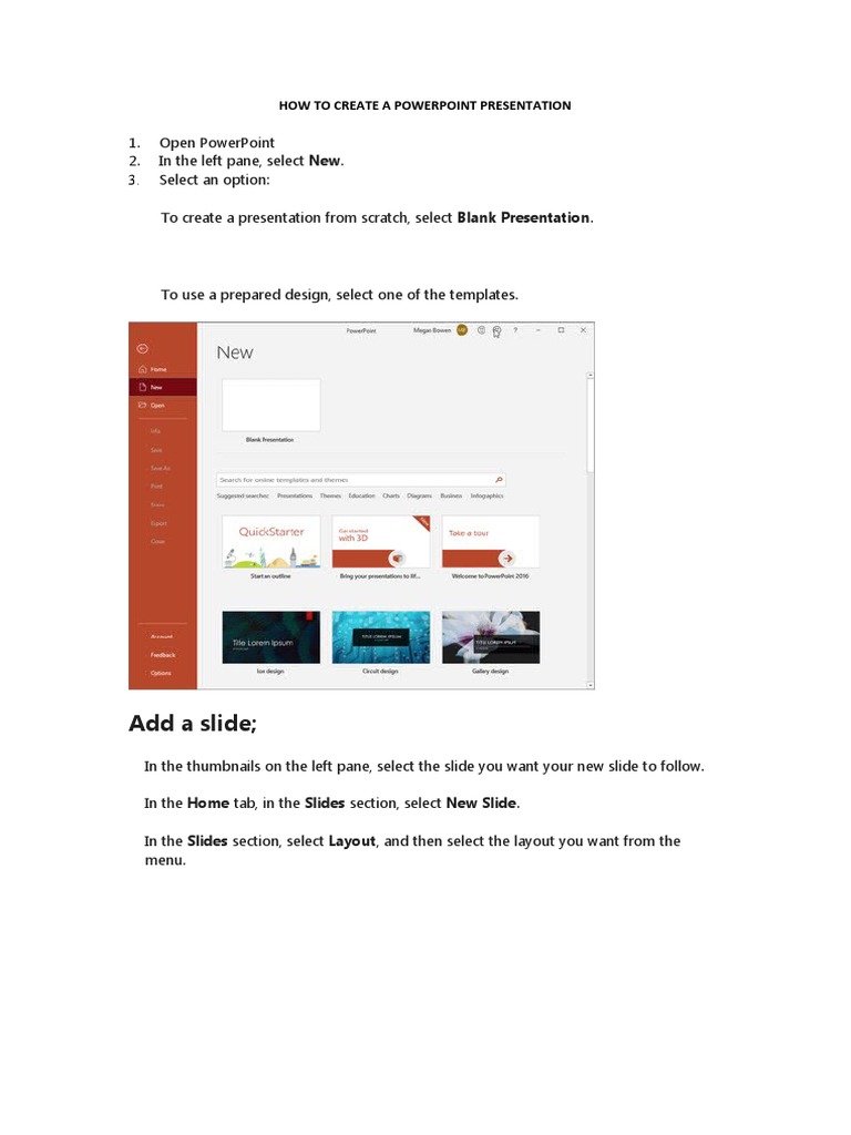 Create a PowerPoint Presentation Guide | PDF