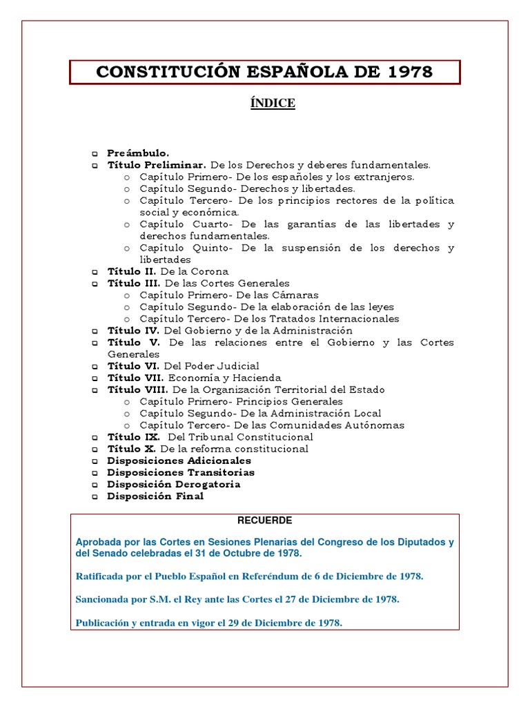 Constitucion Espanola de 1978 | PDF | Gobierno de españa | Democracia