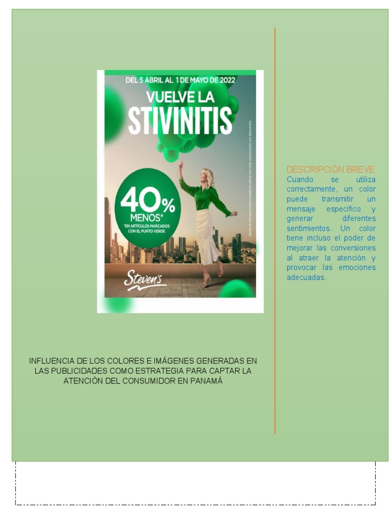 Influencia de Los Colores e Imagenes Generadas en Las Publicidades Como ...