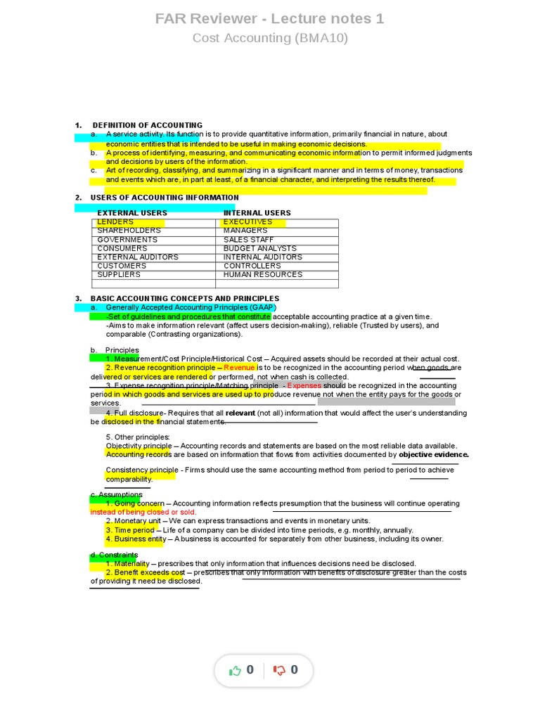 Far Reviewer Lecture Notes 1 - Compress | PDF | Debits And Credits ...