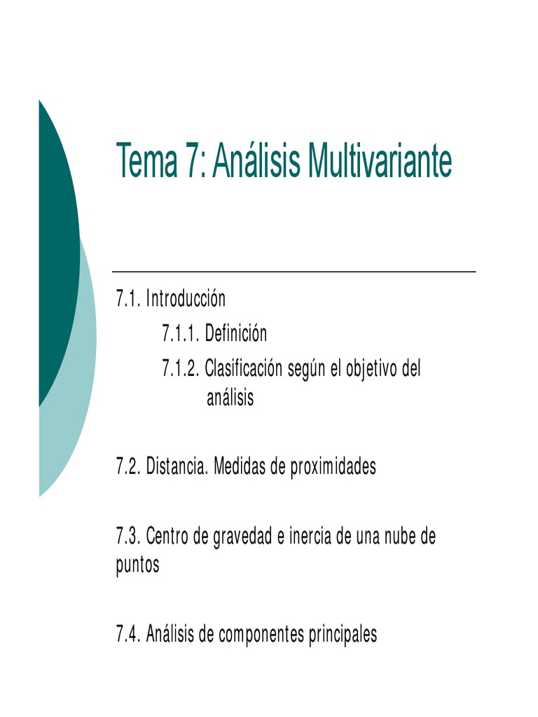 Tema 7 Análisis Multivariante | PDF | Análisis | Estadísticas