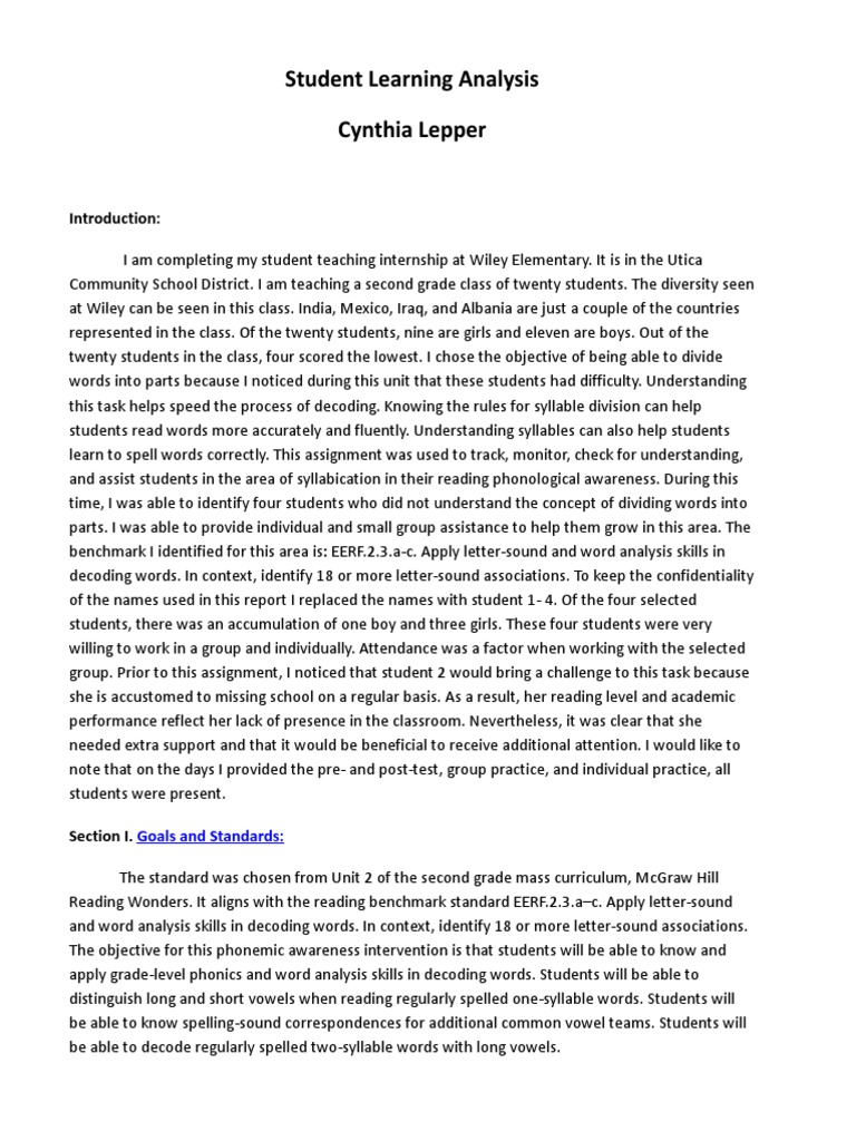 Student Learning Analysis 1 | PDF | Cognitive Psychology | Communication