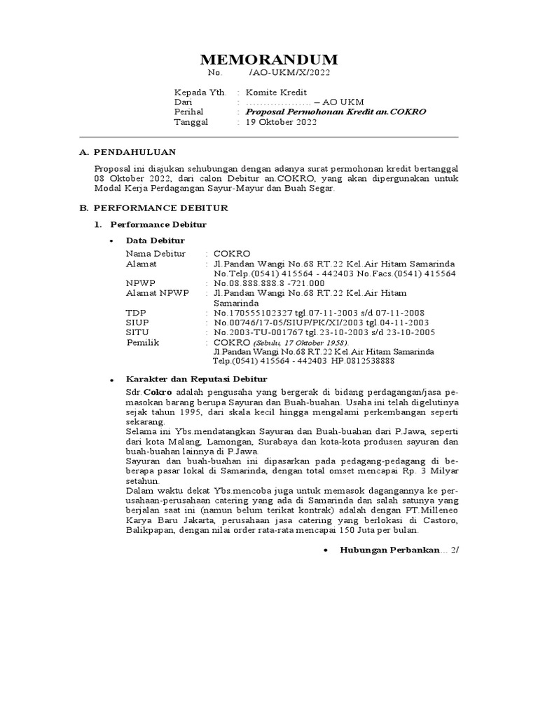 Polnes-PPL-04a Contoh Proposal Kredit | PDF