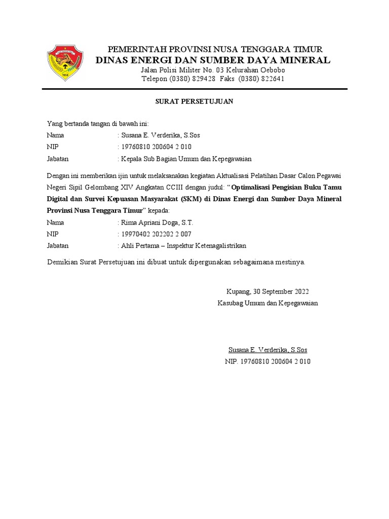 Surat Persetujuan | PDF