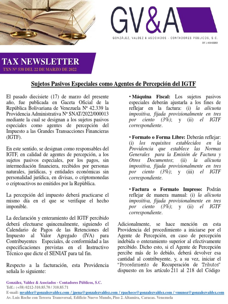 Agentes de Percepción del IGTF en Venezuela | PDF | Impuestos | Gobierno