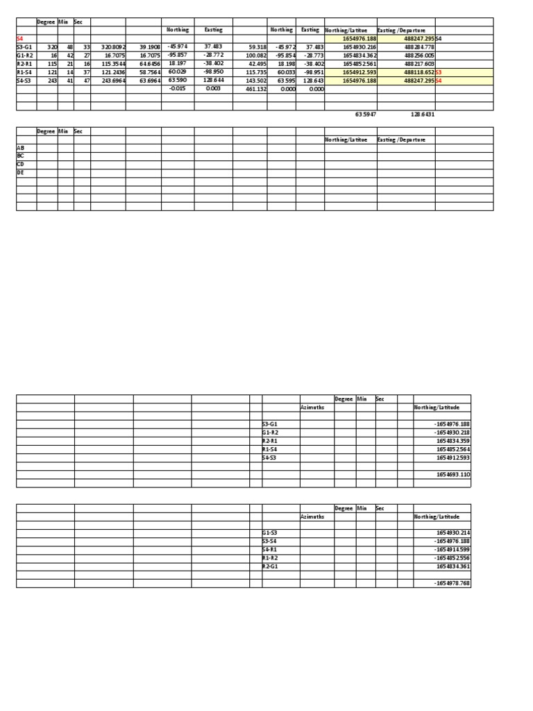 Survey Traverse Computation | PDF | Latitude | Metrology Survey Traverse Computation | PDF | Latitude | Metrology