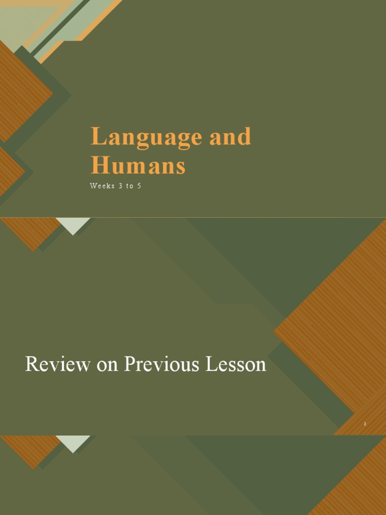 Week 3 - 5 - Language and Humans | PDF | Language Acquisition ...