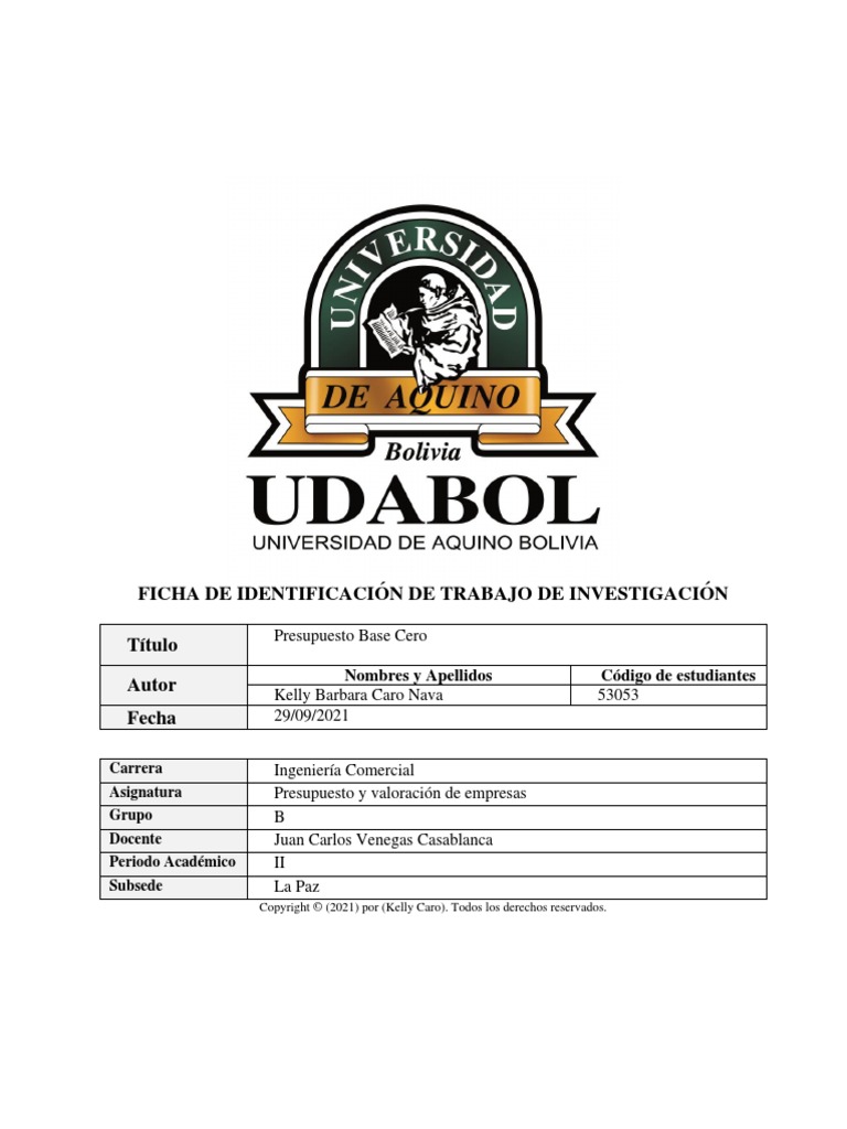 Presupuesto Base Cero Pdf Presupuesto Business