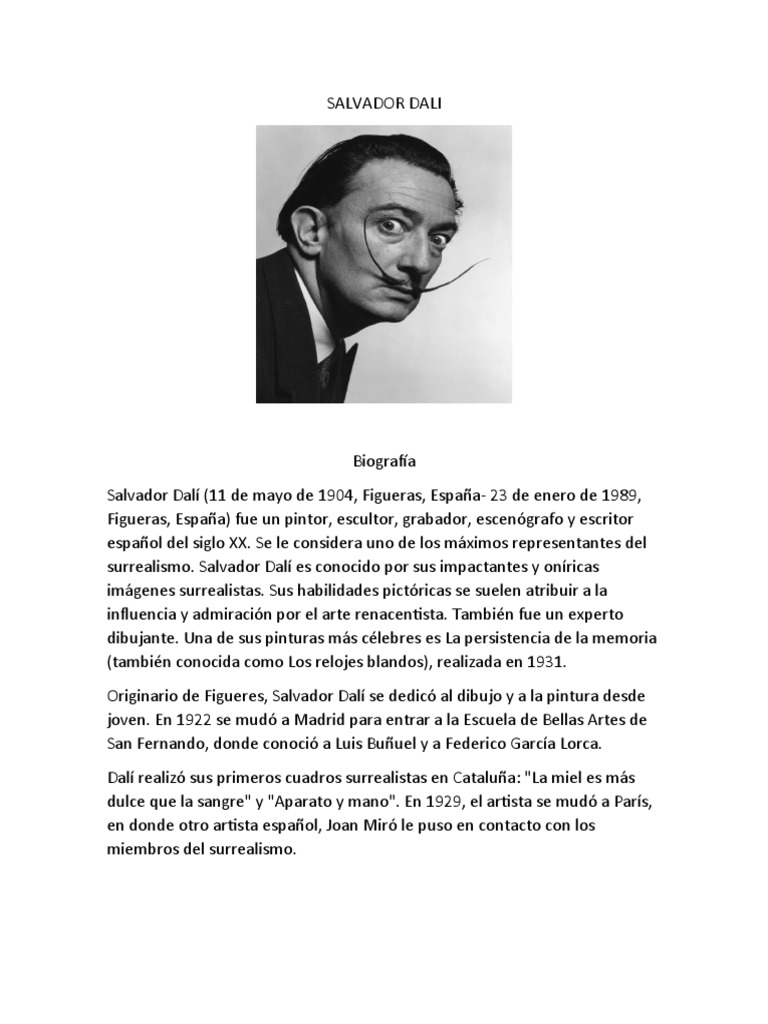 Salvador Dali | PDF | Salvador Dalí | Las artes