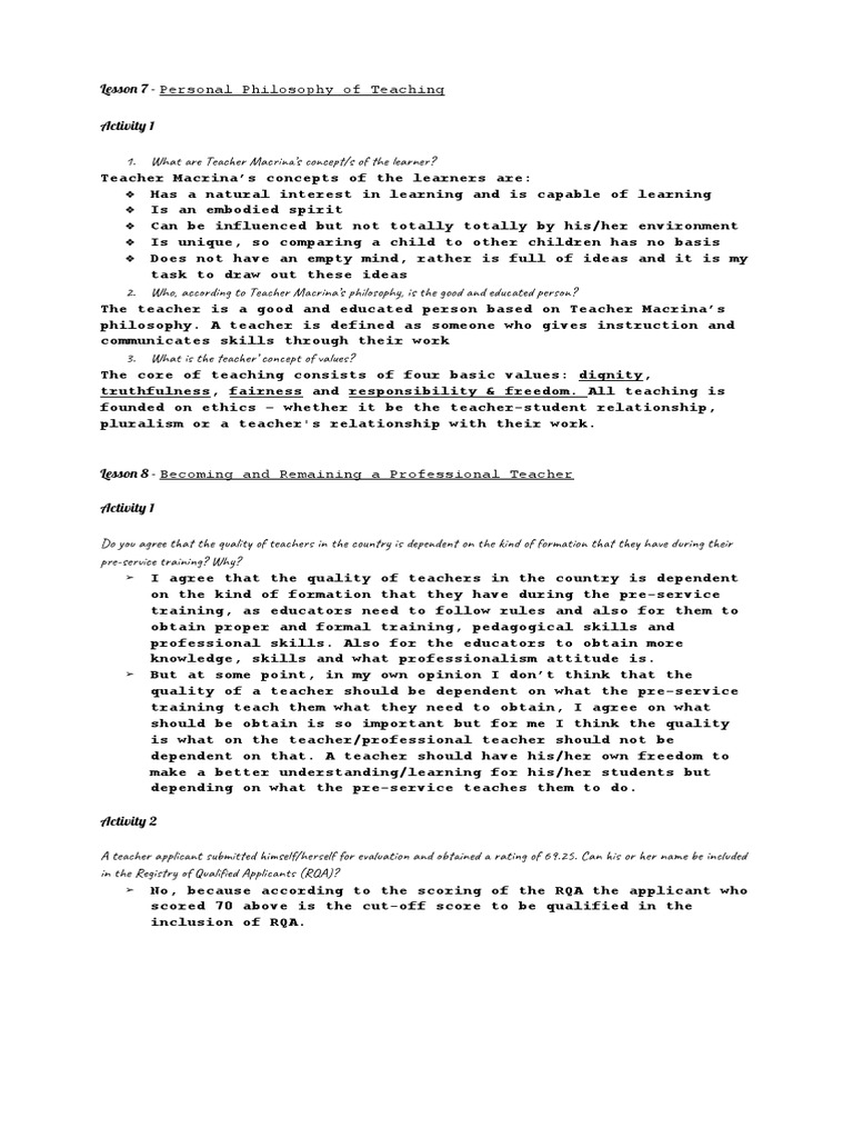 Fernandez L7&L8 | PDF | Teachers | Teaching Method