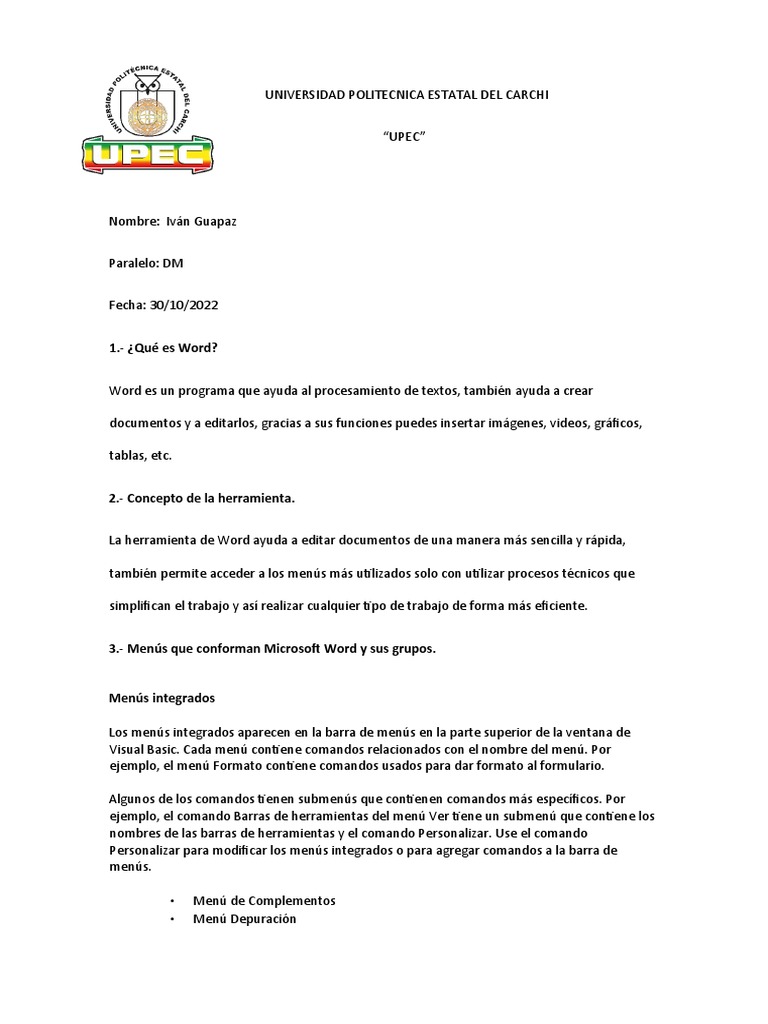 Tics Tarea 1 | PDF | Archivo de computadora | Microsoft Word